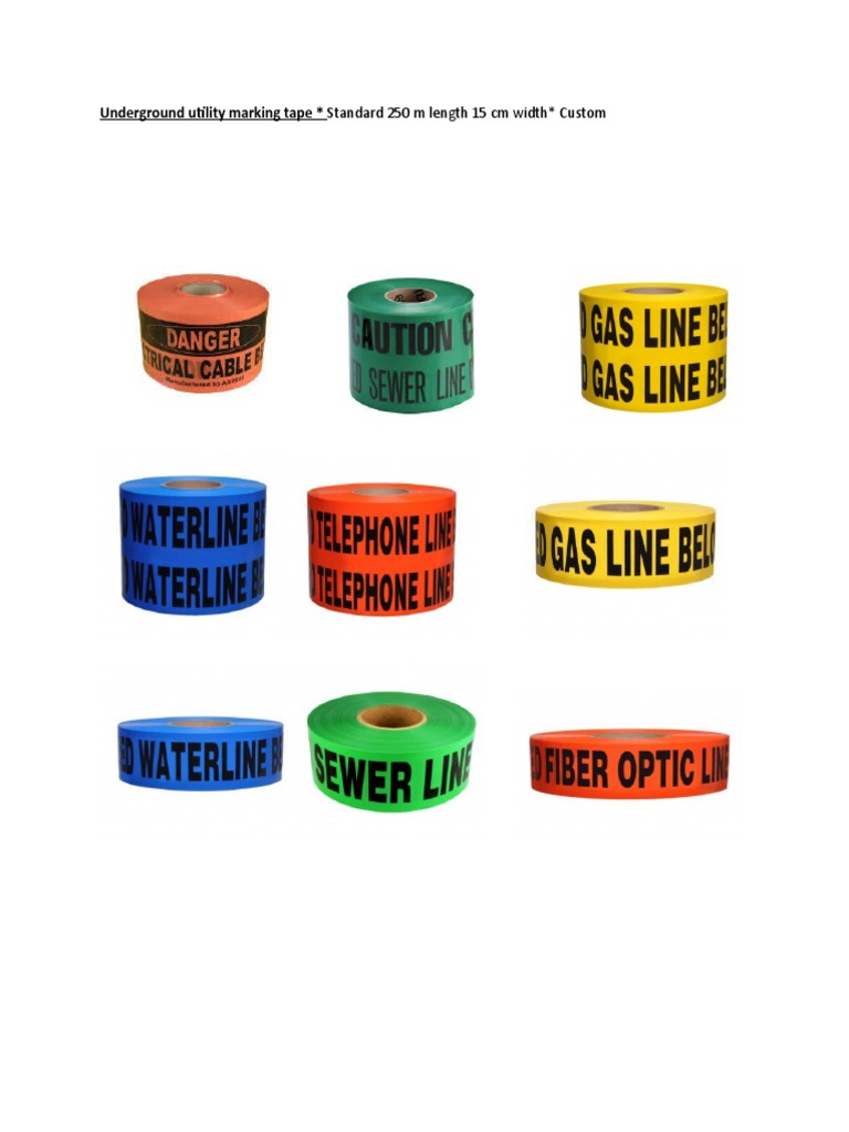 Underground Utility Marking Tape Standard 250 M Length 15 CM Width ...