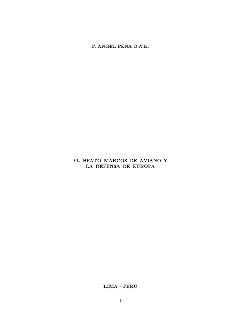Marcos Aviano | PDF | Bendición | Oración