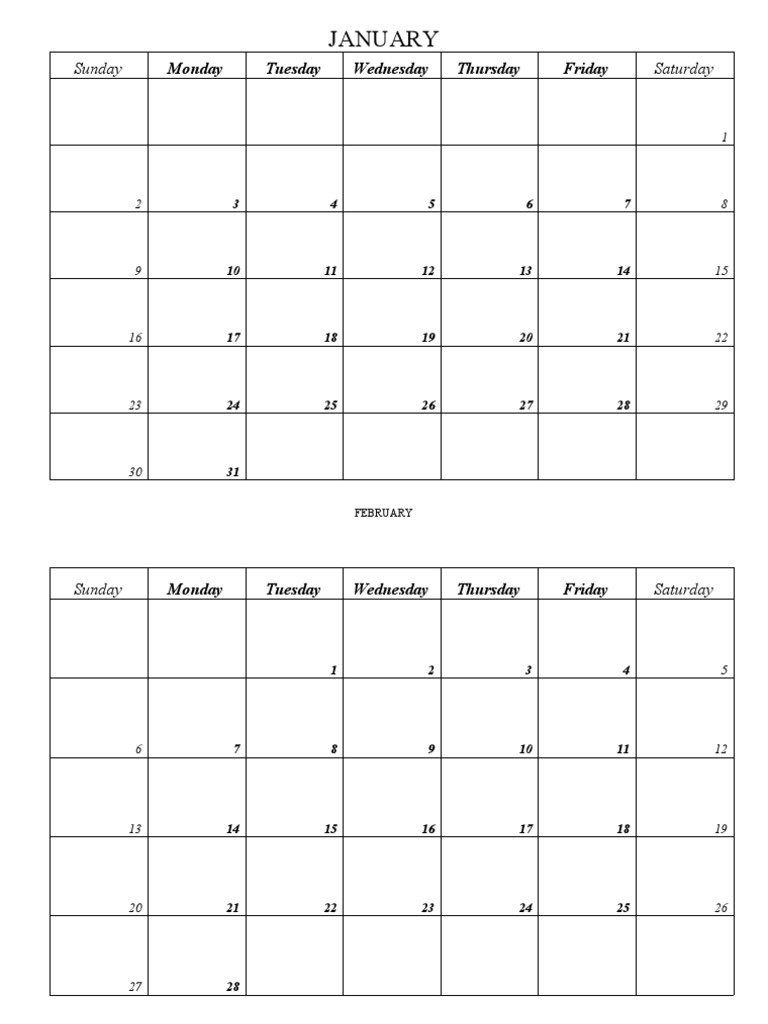 January: Monday Tuesday Wednesday Thursday Friday | PDF | Sports