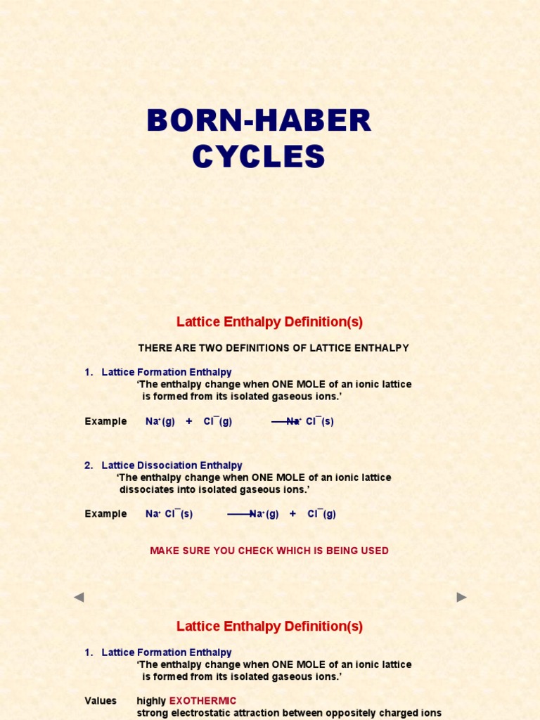 Lesson 19 Born-Haber Cycles | PDF | Ionic Bonding | Chloride