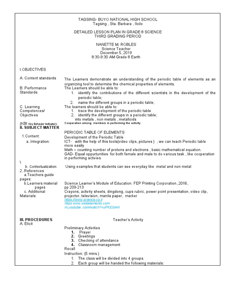 DLP - G8 Science With 9 Indicator Third GRDG | PDF | Educational ...
