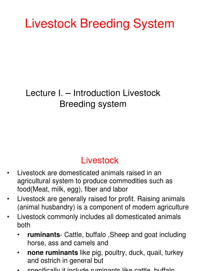 Livestock Breeding Systems Overview | PDF | Selective Breeding | Genetics