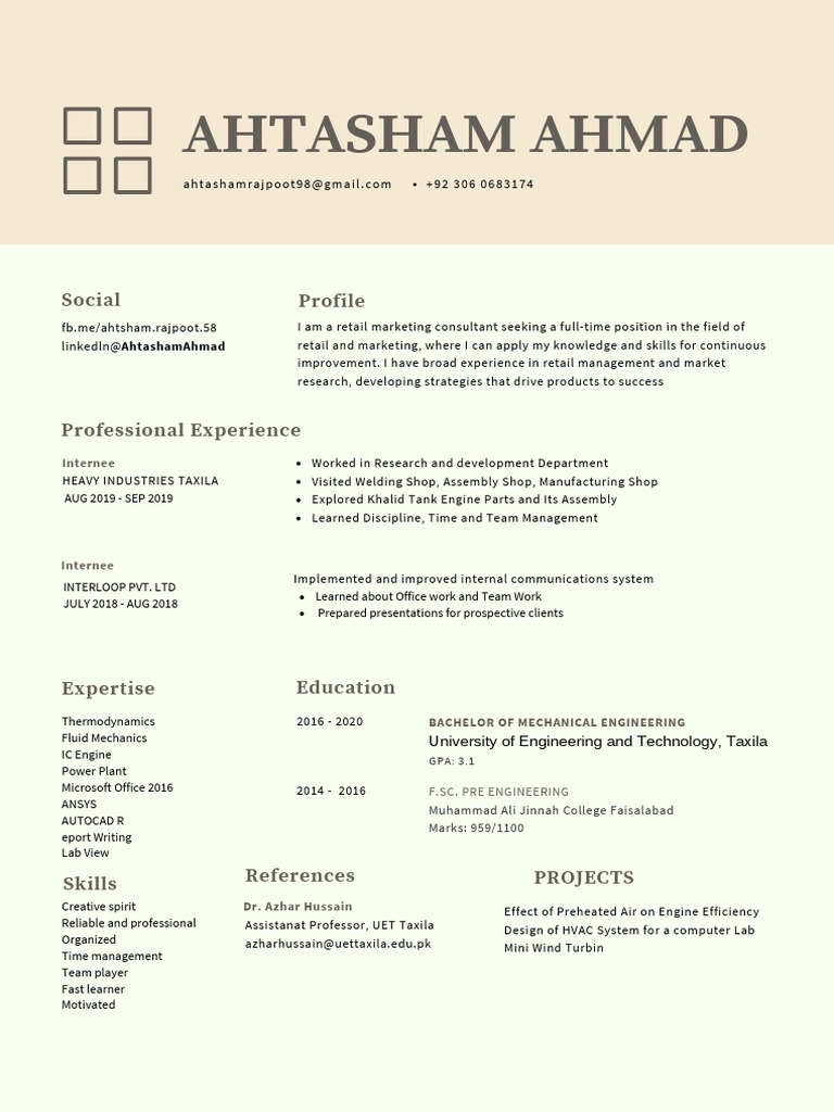 Ahtasham Ahmad Resume | PDF