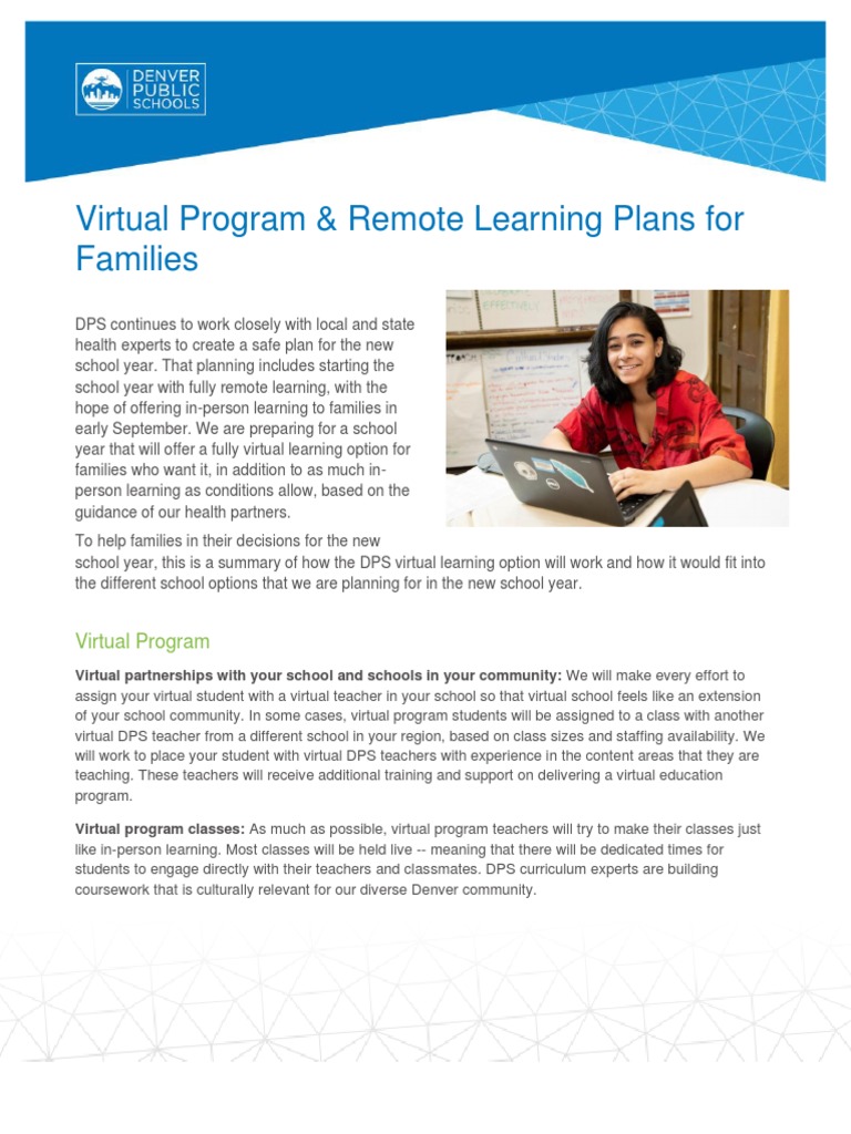 Denver Public Schools: Virtual Remote Learning Plans For Families ...