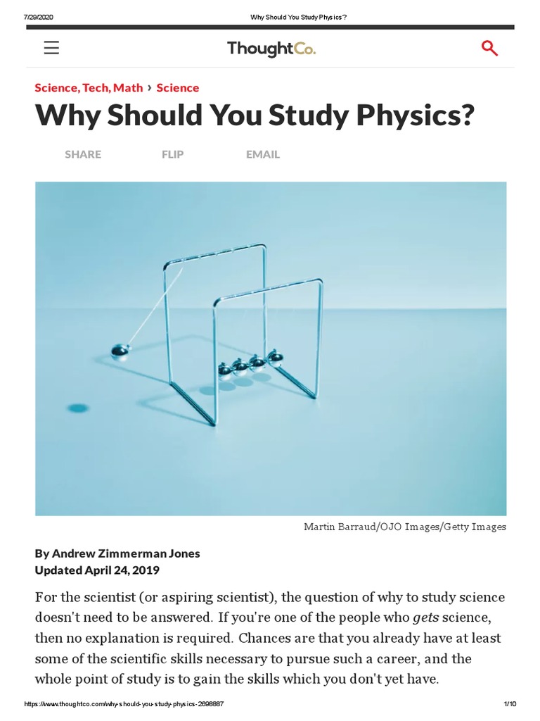 Why Should You Study Physics - PDF | PDF | Homeschooling | Scientist