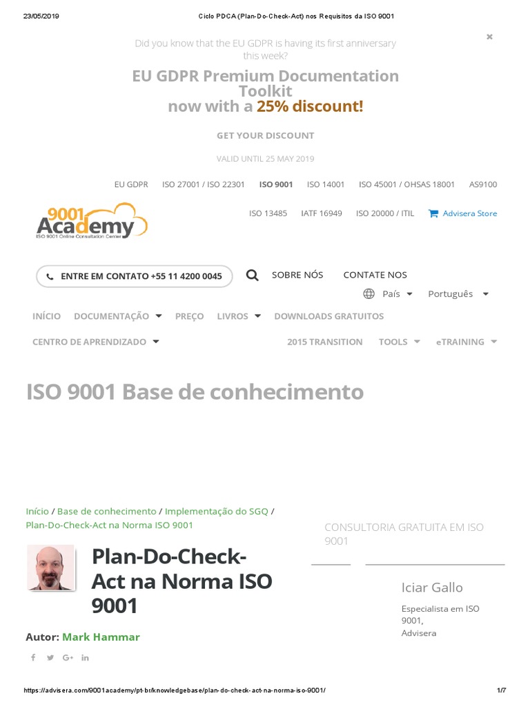 Ciclo PDCA (Plan-Do-Check-Act) Nos Requisitos Da ISO 9001 PDF | PDF ...
