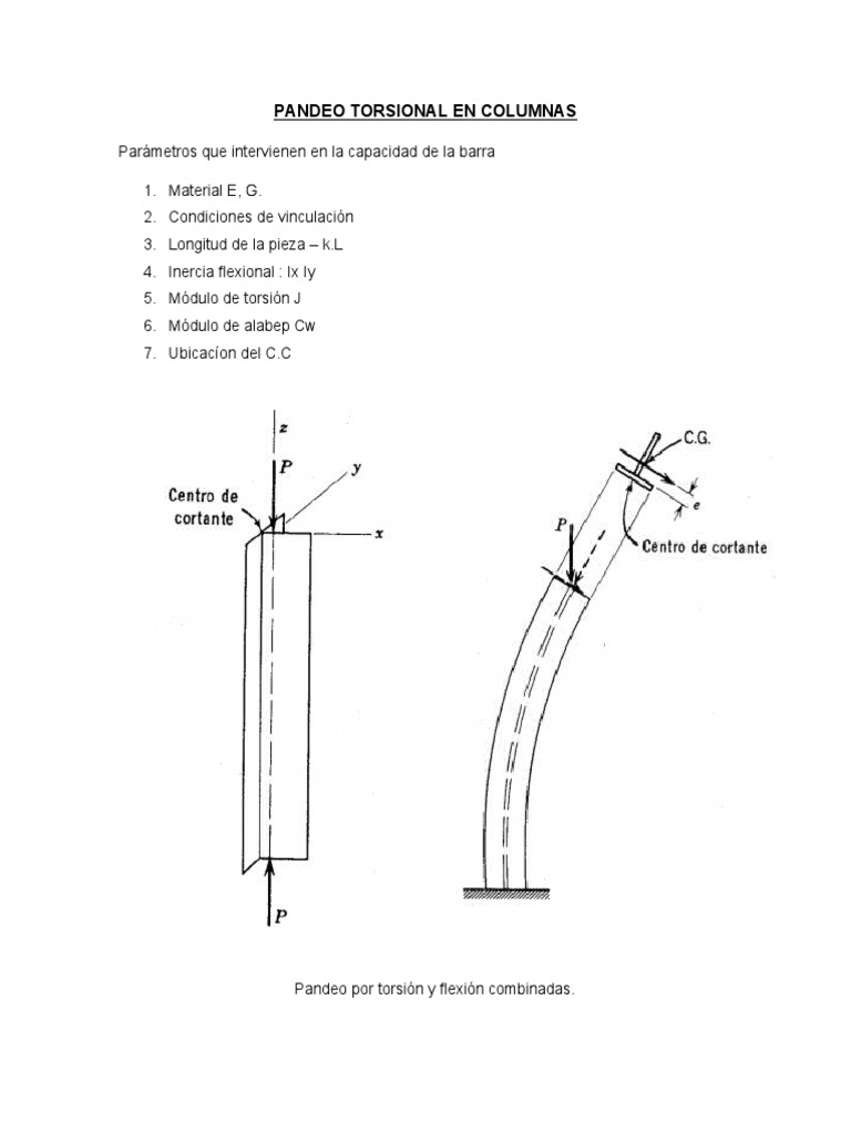 Pandeo Torsional en Columnas | PDF | Pandeo | Doblar