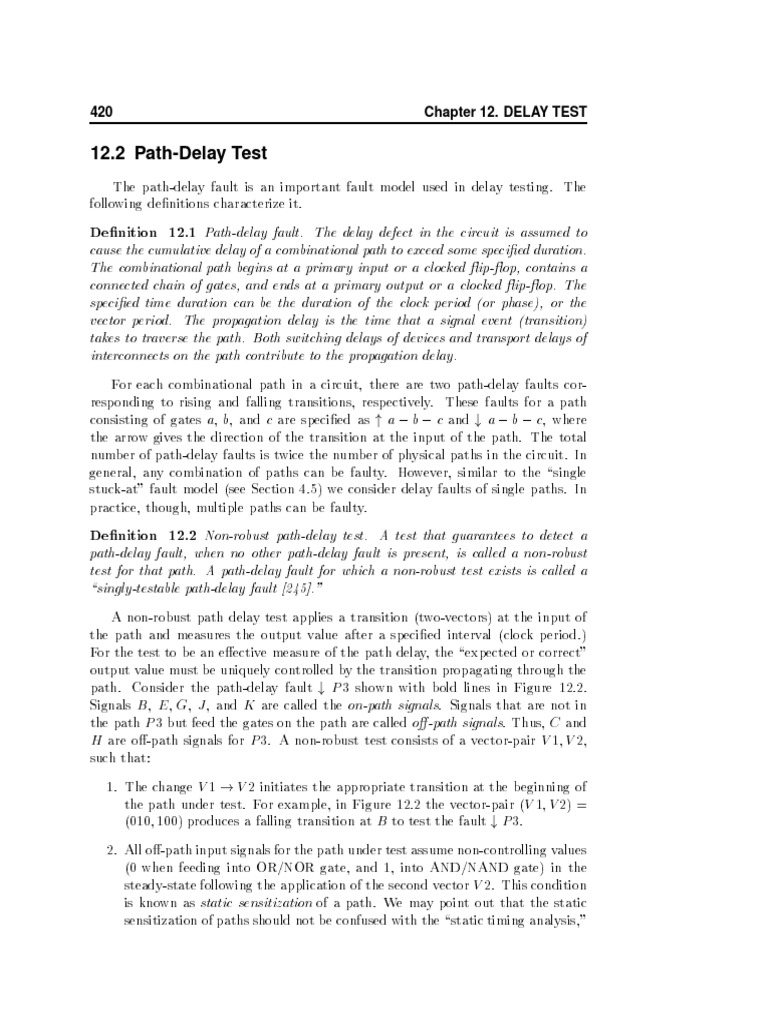 Path Delay Fault Model | PDF | Electricity | Computer Engineering
