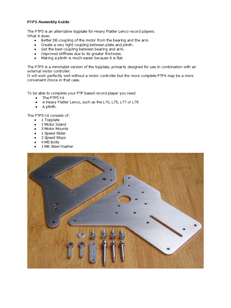 PTP5 Assembly Guide | PDF | Screw | Manufactured Goods
