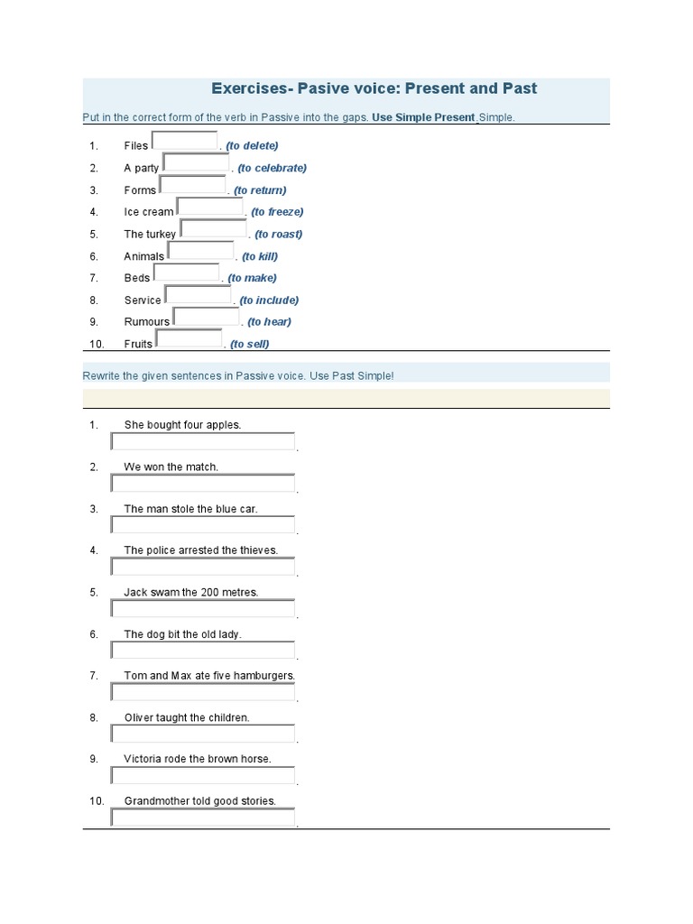 Exercises Passive | PDF
