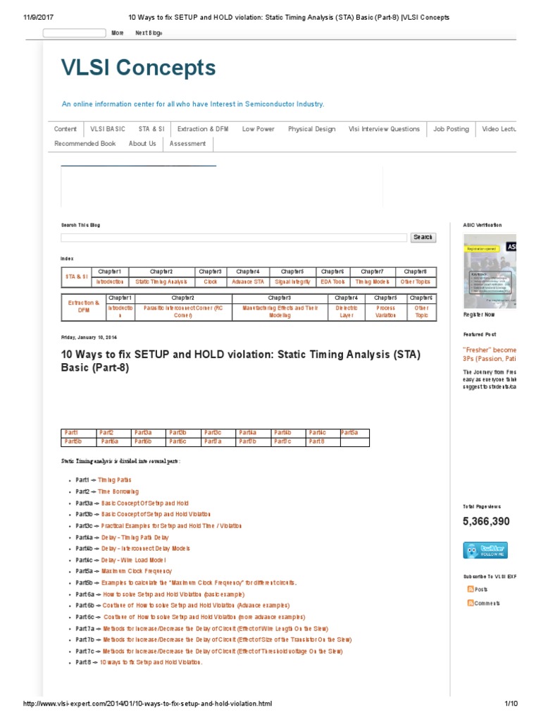 10 Ways To Fix SETUP and HOLD Violation - Static Timing Analysis (STA ...