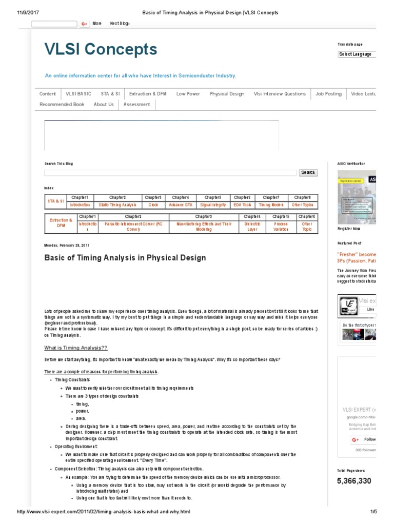 Basic of Timing Analysis in Physical Design - VLSI Concepts | PDF ...