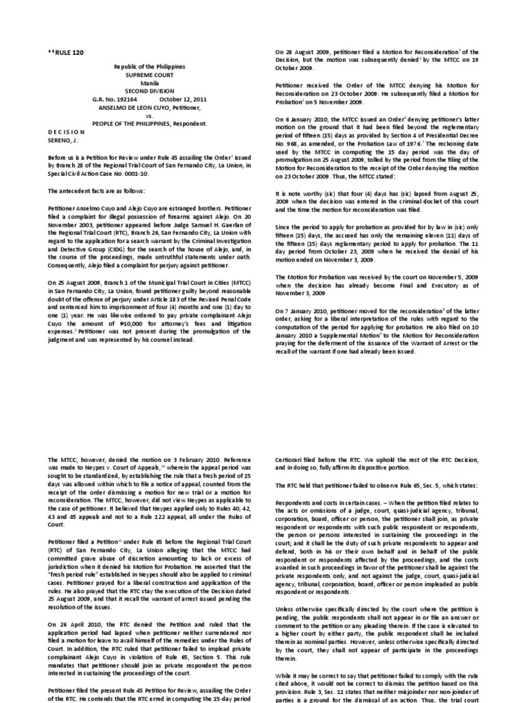 Rule 120 | PDF | Plea | Arraignment