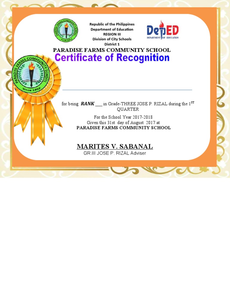 Certificate For Achiever | PDF