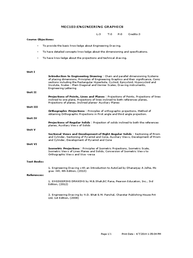 Mec103:Engineering Graphics: Page:1/1 Print Date: 4/7/2014 1:35:04 PM | Download Free PDF ...