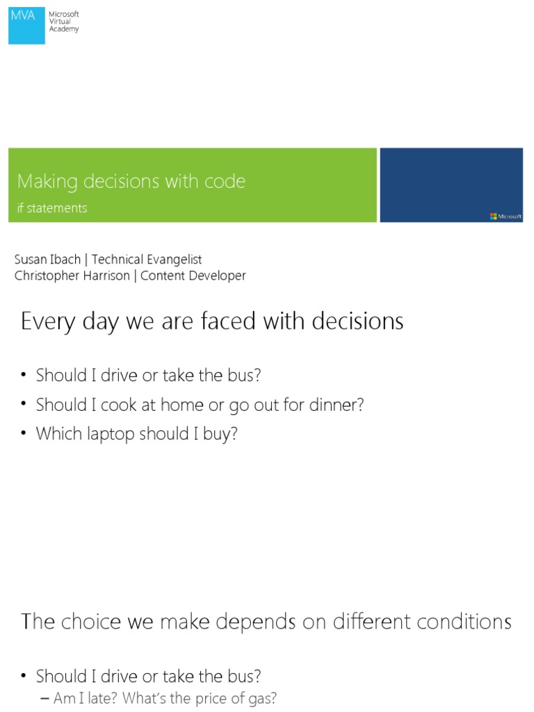 Making Decisions With Code: If Statements | PDF | Boolean Data Type | Computer Programming
