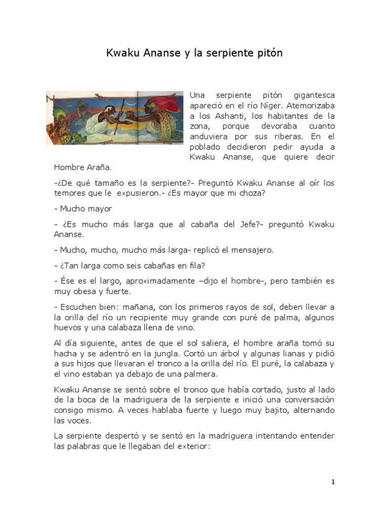 Kwaku Ananse y La Serpiente Pitón | PDF
