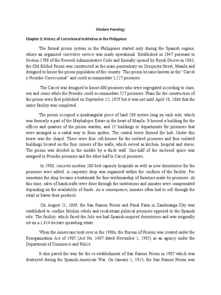 Chapter 2 Modern Penology | PDF | Prison | Rehabilitation (Penology)