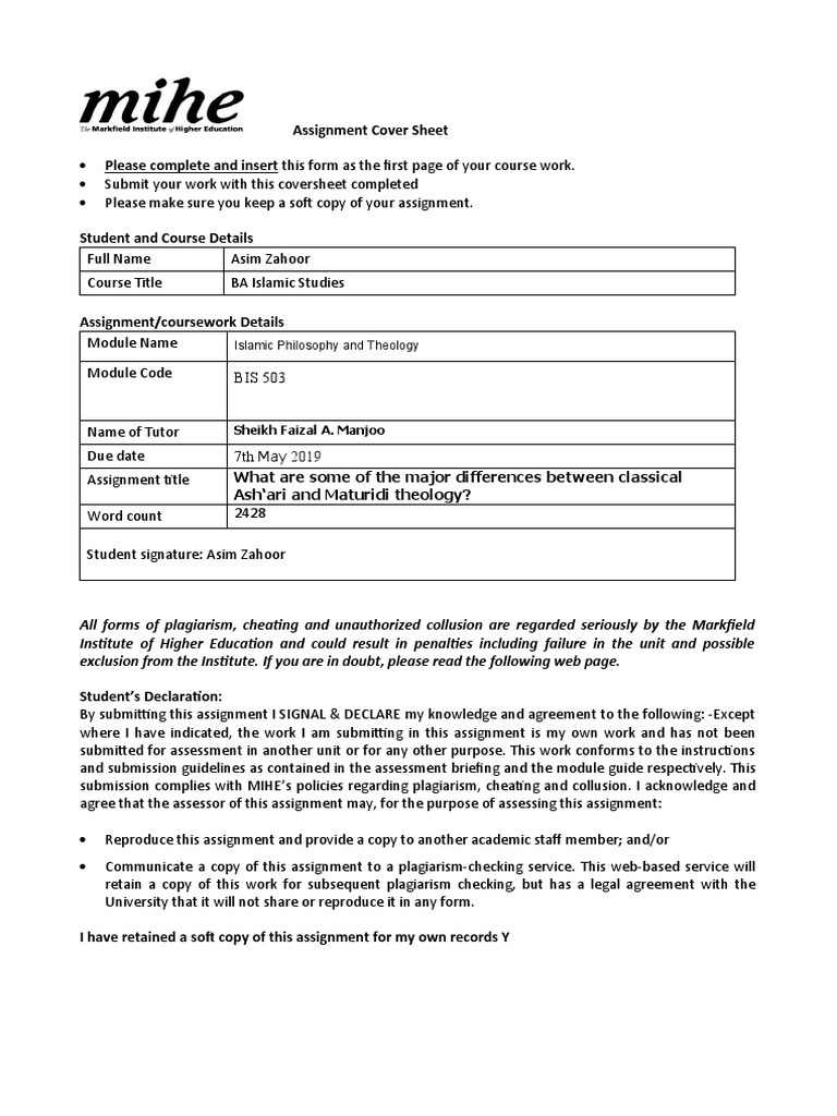 Ash‘ari vs Maturidi Theology Differences | PDF | Free Will | God