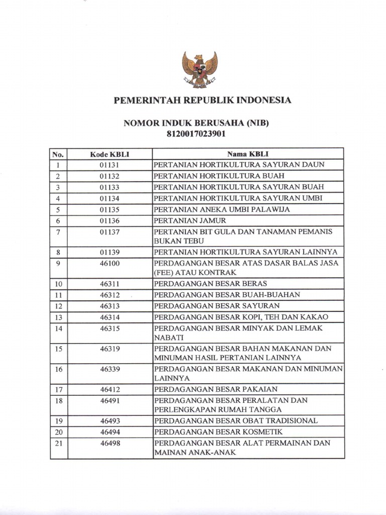 Lampiran Kbli 1 PDF | PDF