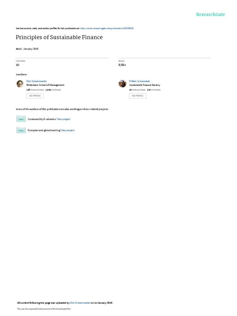 Principles of Sustainable Finance: January 2019 | PDF | Finance & Money ...