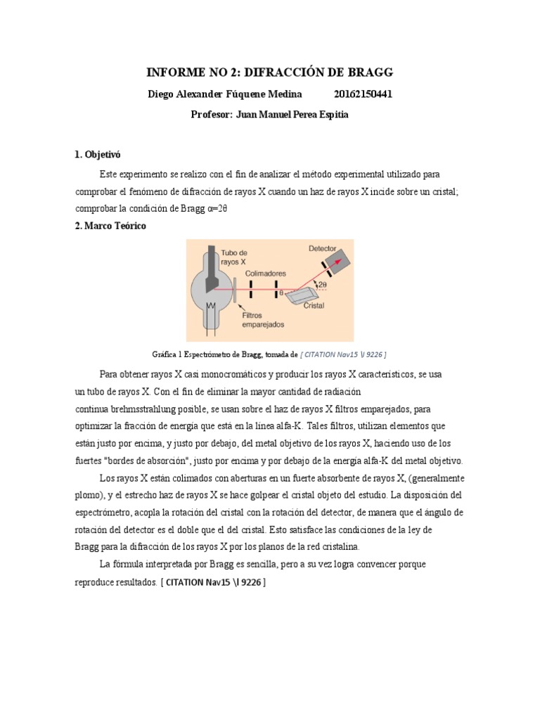Informe No 2 | PDF | Rayo X | Cristalografía de rayos X