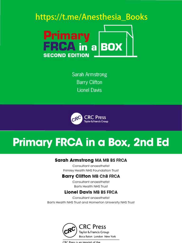 Anesthesia - Books 2019 Primary FRCA in A Box 2nd Edition PDF | PDF ...