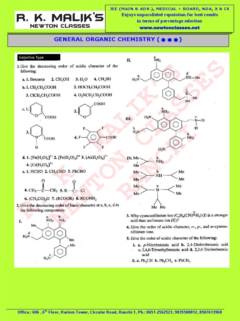 General Organic Chemistry PDF | Download Free PDF | Chemistry ...