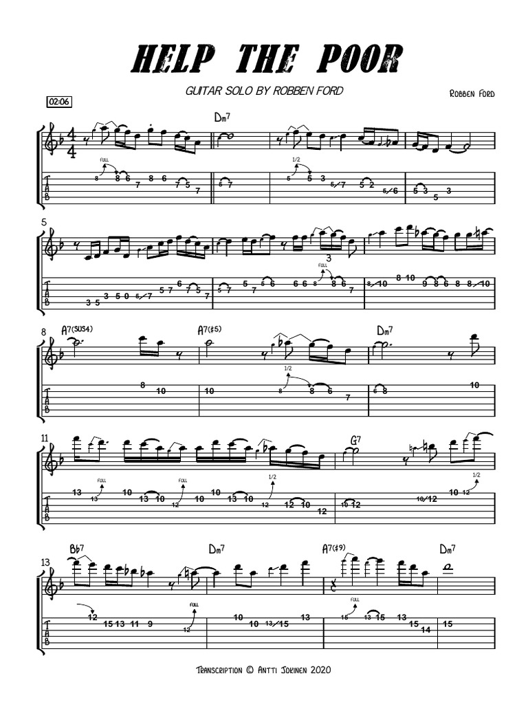 Help The Poor Guitar Solo Robben Ford | PDF