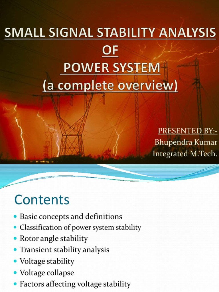 Small Signal Stability Analysis | PDF | Stability Theory | Steady State
