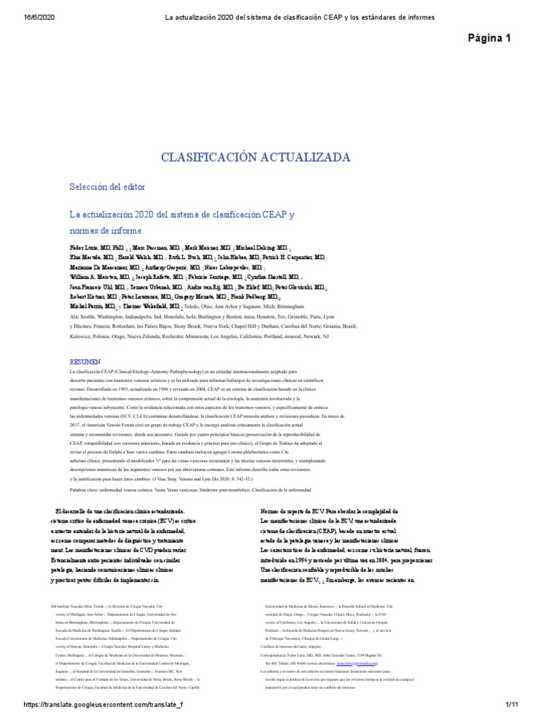 La Actualización 2020 Del Sistema de Clasificación CEAP y Los ...