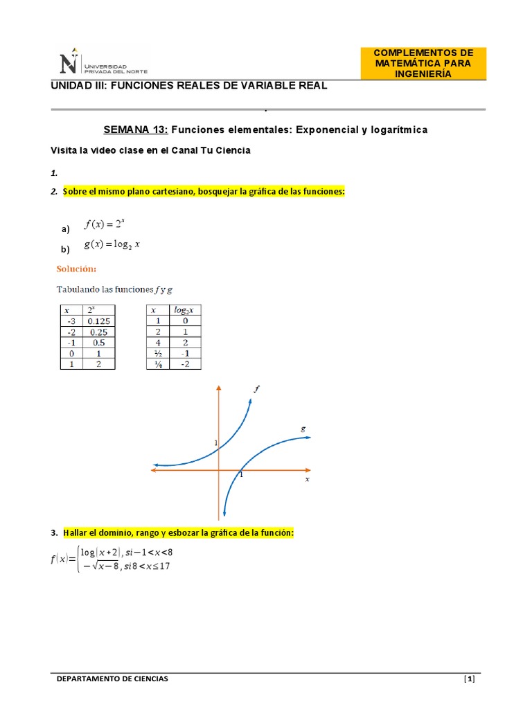 Matemáticas para Ingeniería: Funciones Reales | PDF | Función logística | Logaritmo