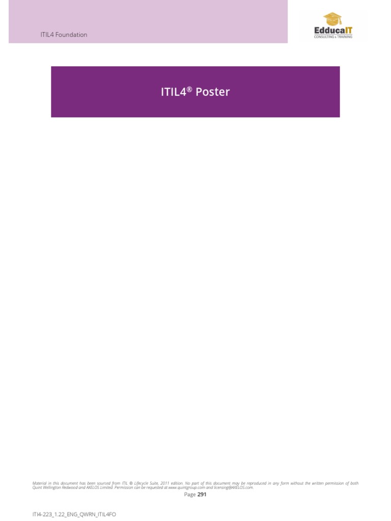 Poster Iti4-223 - 1.22 - Eng - Edducait - Itil4fo - SW | PDF | Itil ...