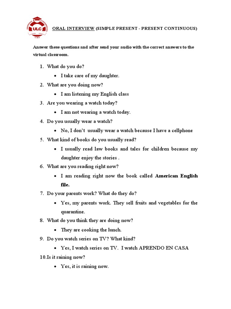 Oral Interview (English Iii) | PDF