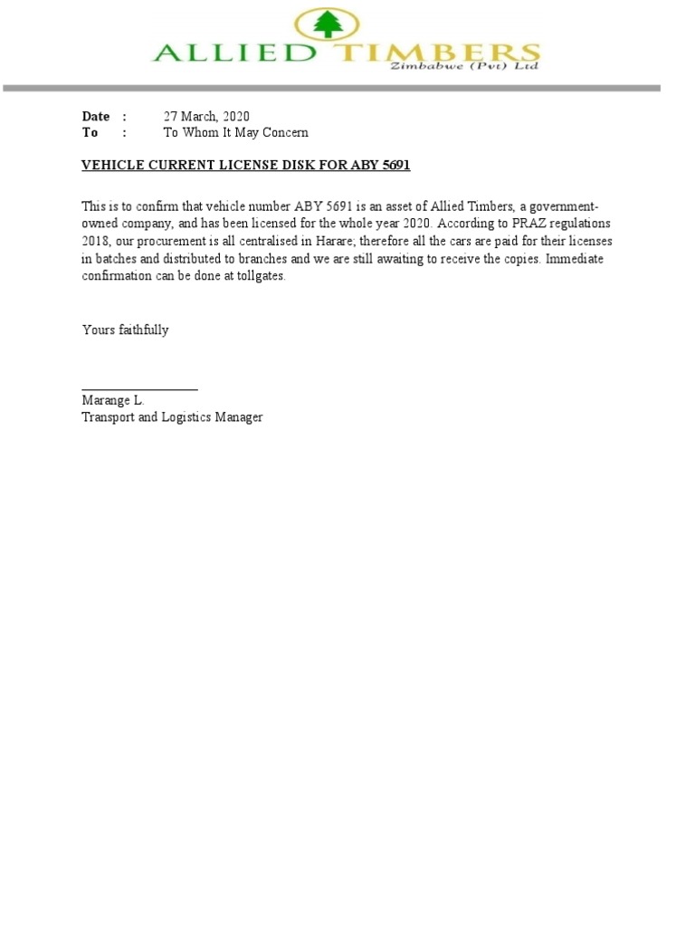 Vehicle License Confirmation for ABY 5691 | PDF
