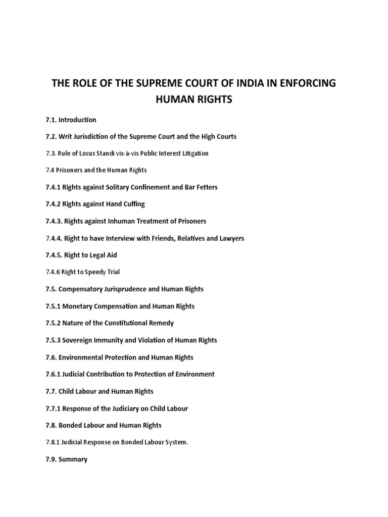 Supreme Court of India & Human Rights | PDF