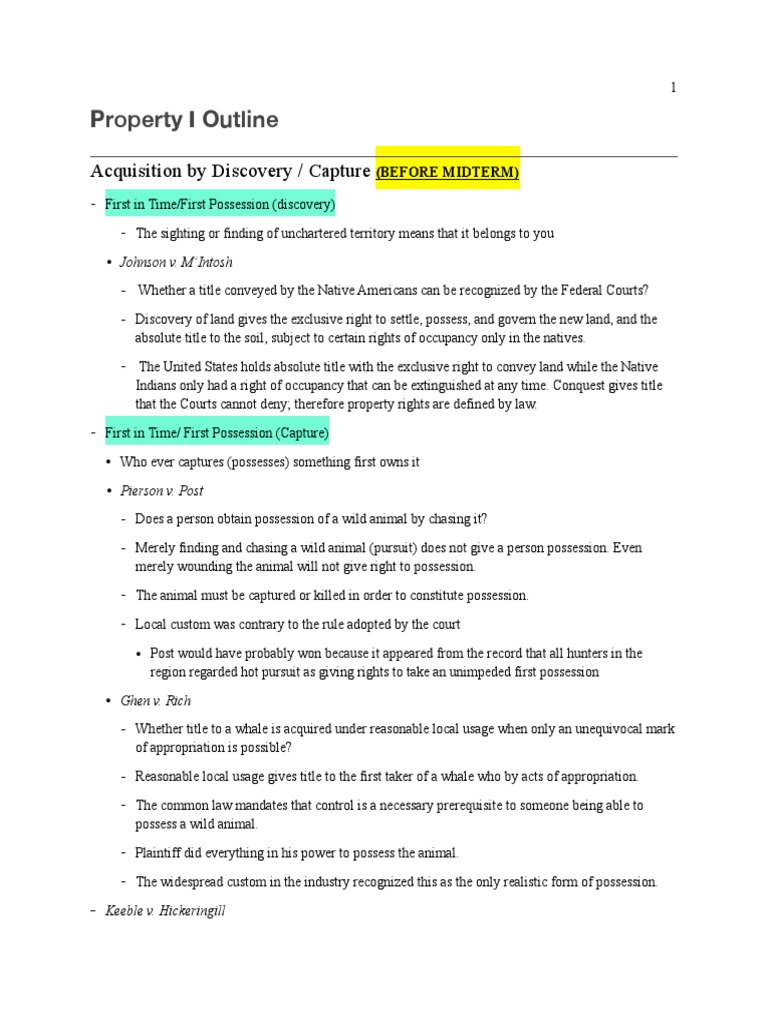 Property Outline | PDF | Fee Simple | Trademark