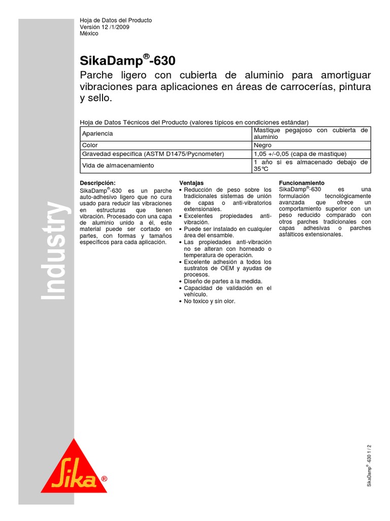 SikaDamp 630 | PDF | Aluminio | Agua