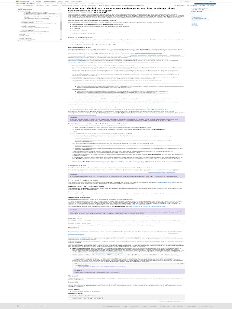 Add References in The Reference Manager - Visual Studio - Microsoft ...