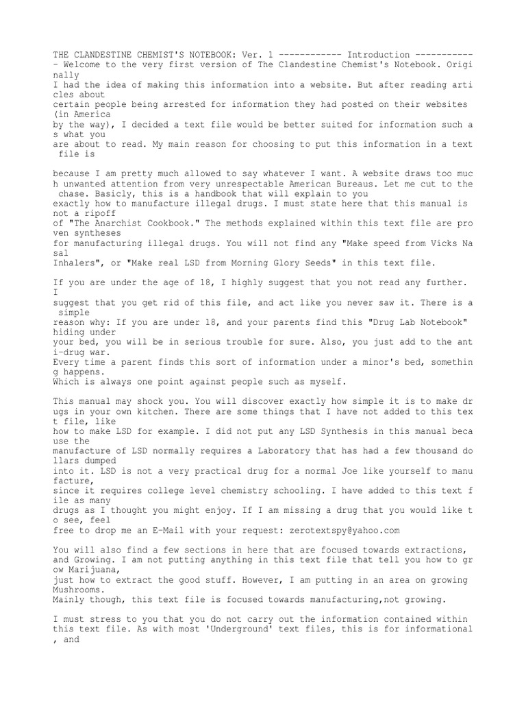 Drug Cookbook PDF | PDF | Phosphorus | Iodine