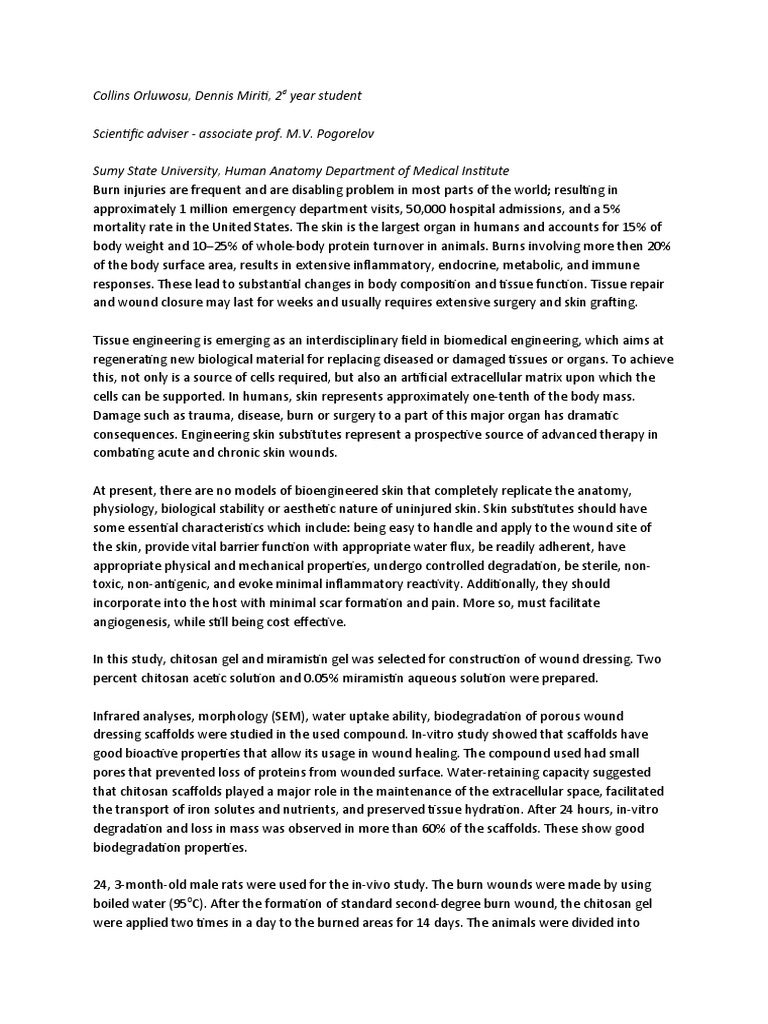 Burn Wound Healing Abstract | Download Free PDF | Tissue Engineering ...