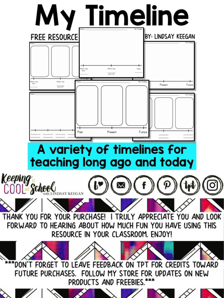 Free Resource: A Variety of Timelines For Teaching Long Ago and Today ...