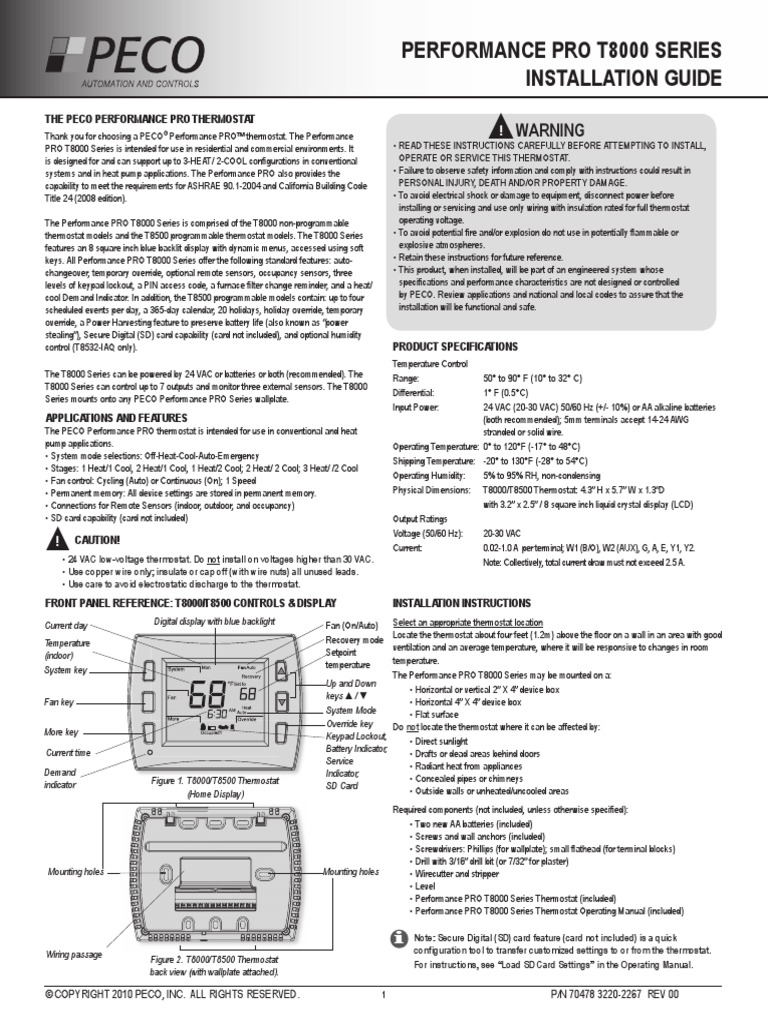 Performance Pro T8000 Series Installation Guide: Warning | PDF ...