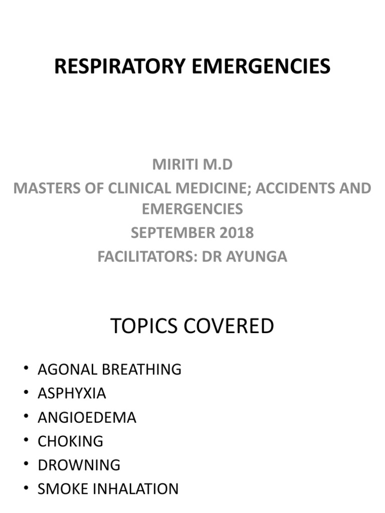 Respiratory Emergencies | PDF | Allergy | Cardiopulmonary Resuscitation