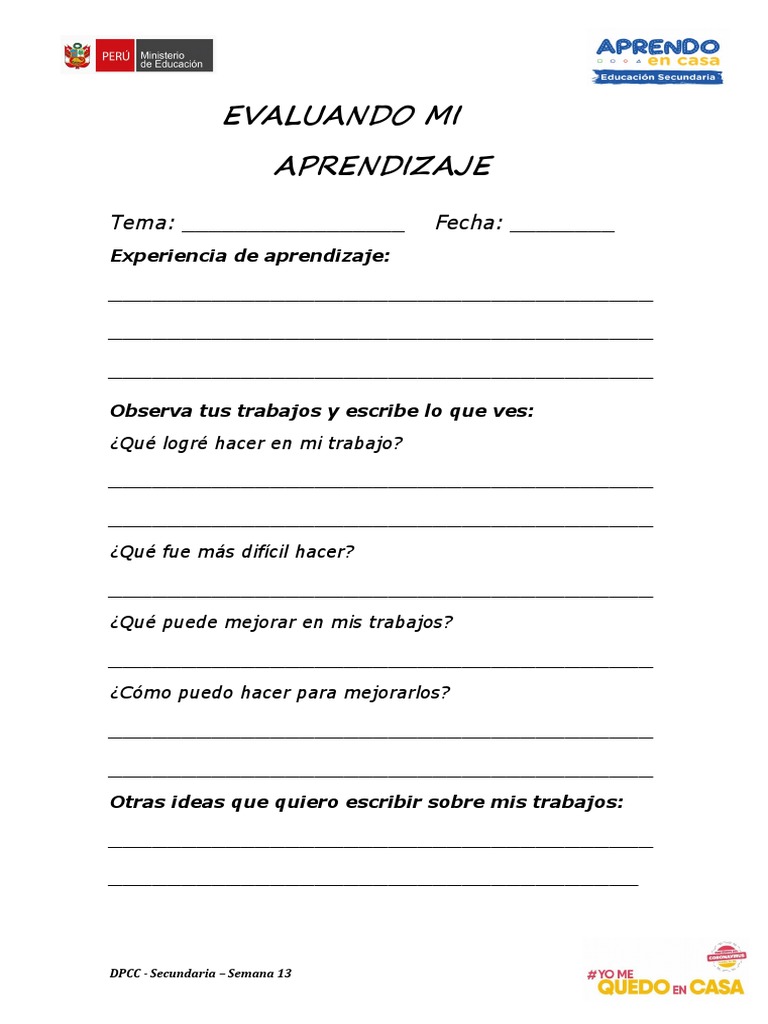 Evaluando Mi Aprendizaje | PDF