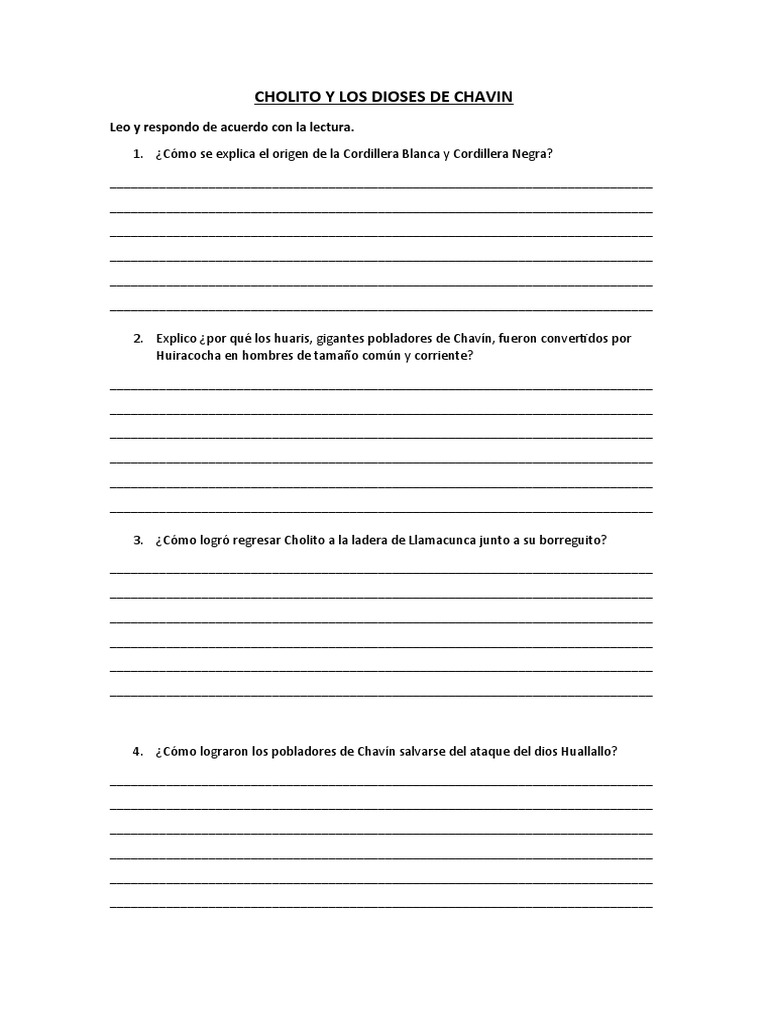 Cholito y Los Dioses de Chavin | PDF