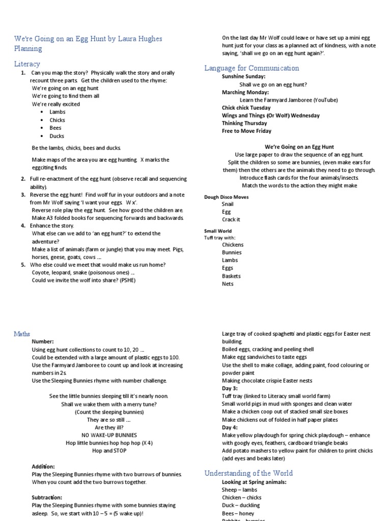 Egg Hunt Activities and Planning Guide | PDF | Chicken | Egg