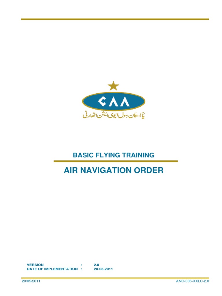 Air Navigation Order: Basic Flying Training | PDF | Flight Instructor ...