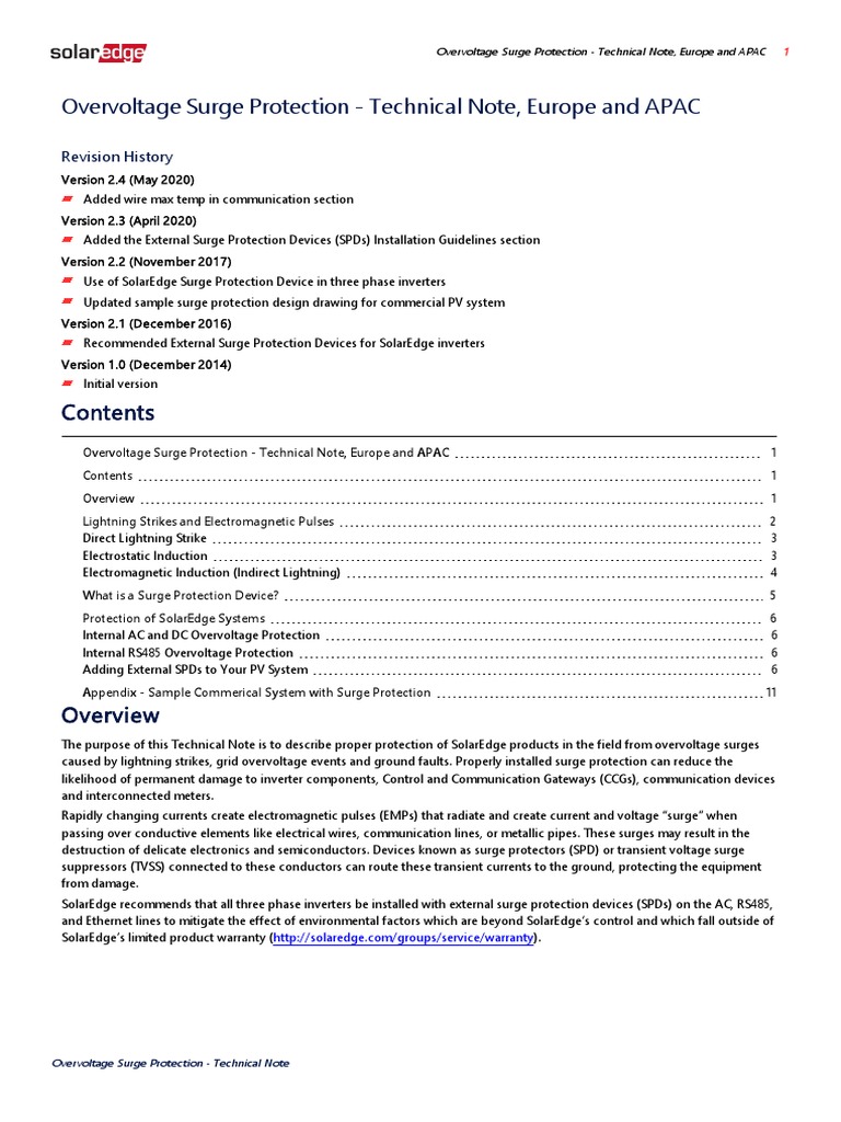 APAC Surge Protection for SolarEdge Systems | PDF | Power Inverter ...