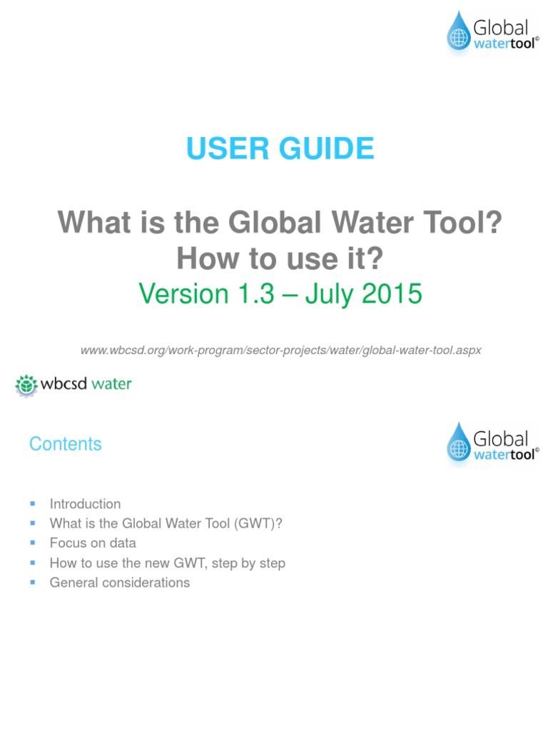 User Guide: What Is The Global Water Tool? How To Use It? | PDF | Fresh ...